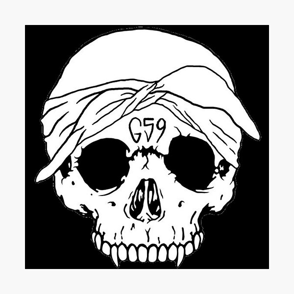 "Suicideboys G59 records skull original design pattern in black" Photographic Print by ...