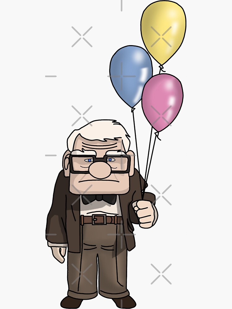 "Up movie Grandpa with balloons " Sticker for Sale by JuKej | Redbubble