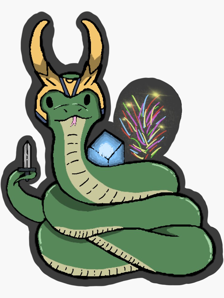 "Loki Snake " Sticker by LenahDesigns | Redbubble