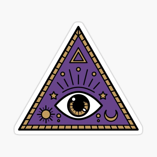 "Purple triangle eye graphic design" Sticker for Sale by Mialp1975 ...