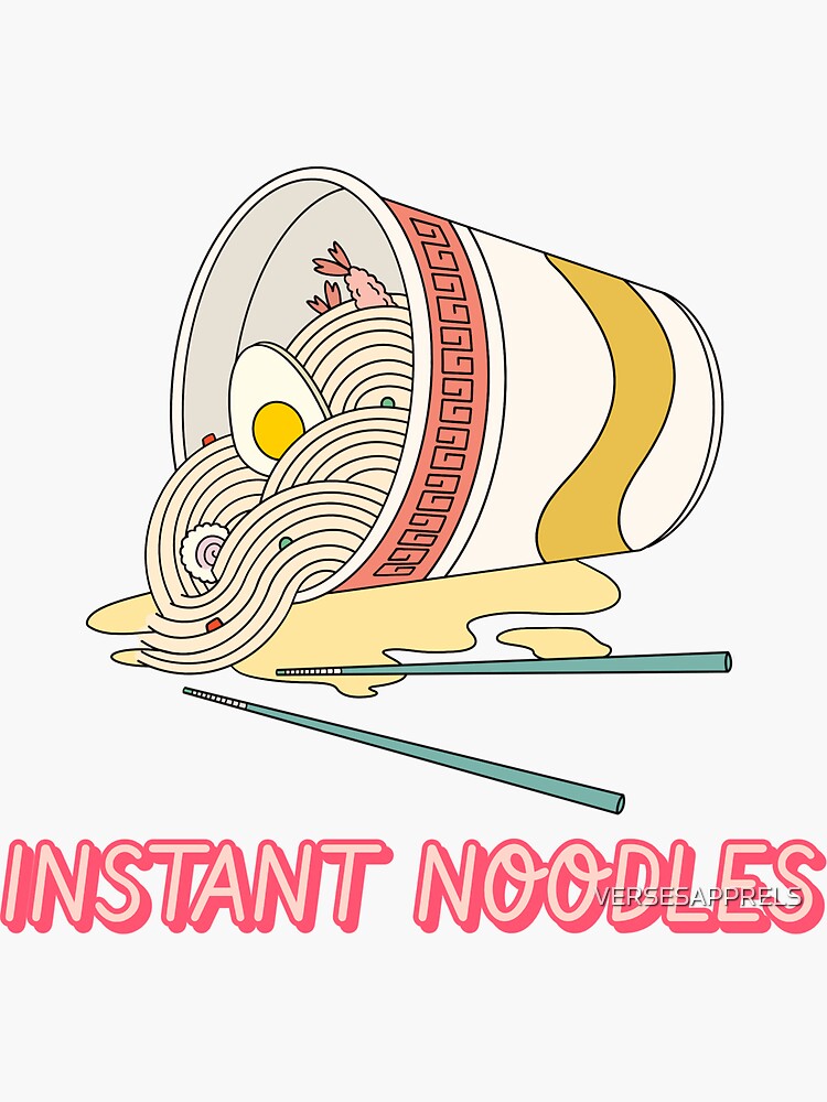"INSTANT NOODLES" Sticker for Sale by VERSESAPPRELS | Redbubble