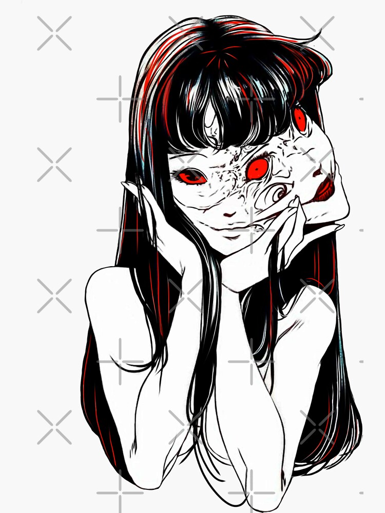 "Horror Face Tomie Junji Ito" Sticker for Sale by Demit-RB | Redbubble
