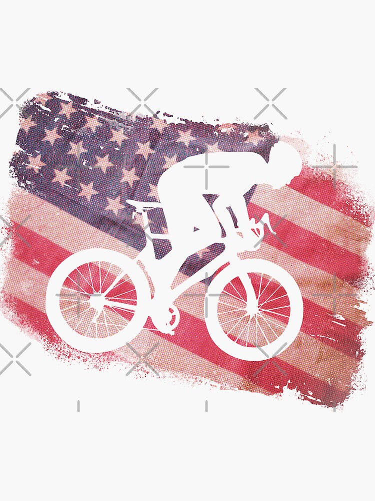 "USA American Bike Flag Cycling Team Stars and Stripes USA Cyclist ...