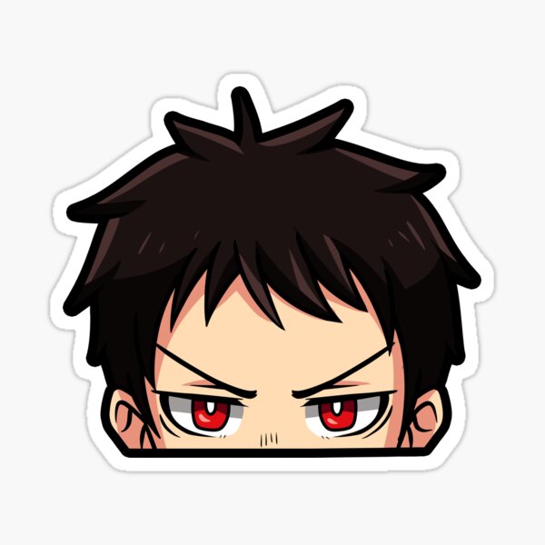 "Fire force shinra peeker" Sticker by Arteezan | Redbubble