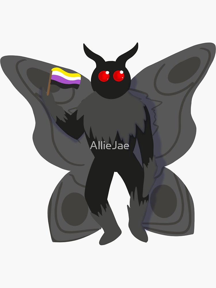 "Non-Binary Mothman" Sticker by AllieJae | Redbubble