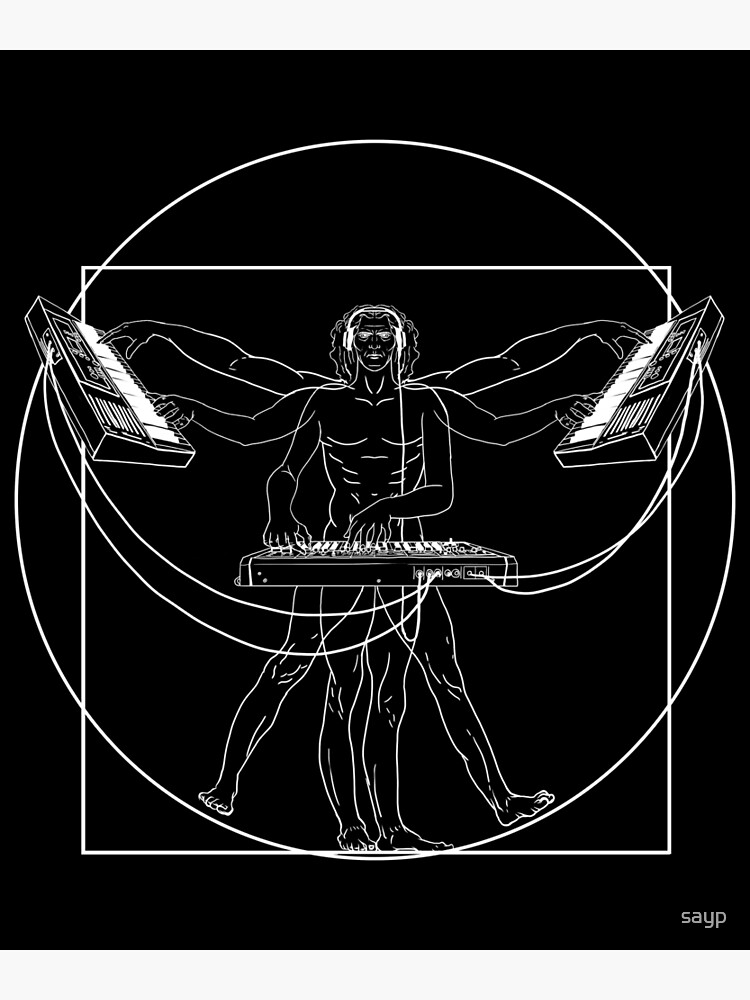 "Synthesizer Vitruvian Man Techno House Funny Synth" Poster for Sale by ...