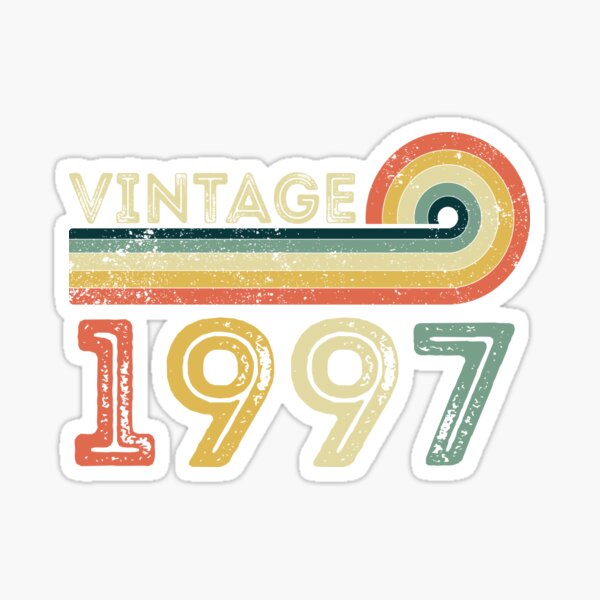 "Vintage 1997 24th Birthday - Born in 1997" Sticker for Sale by meedTee ...