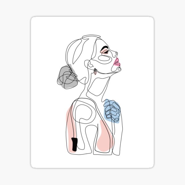 "Woman Body Line Art Drawing " Sticker for Sale by sinmoy01 | Redbubble