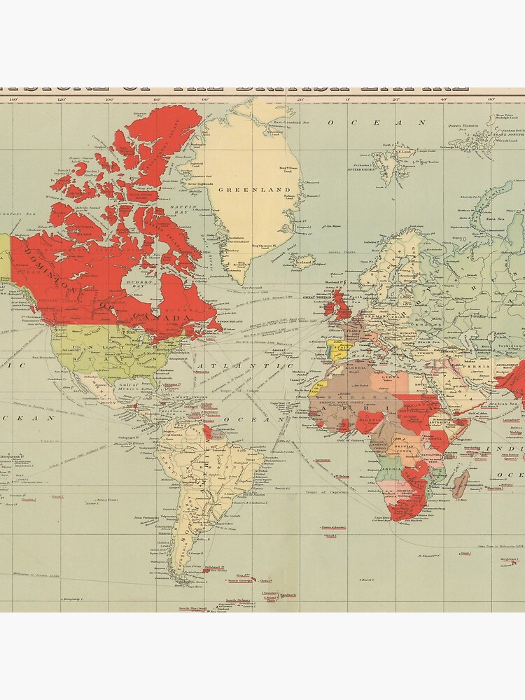 "Old British Empire World Map (1920) Vintage Colonial England Atlas ...