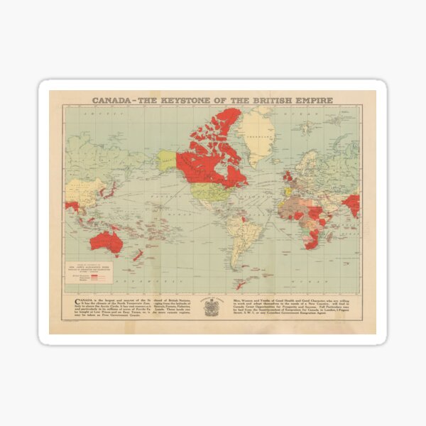 "Old British Empire World Map (1920) Vintage Colonial England Atlas ...