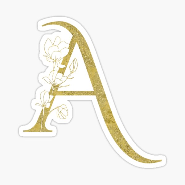 "Golden Floral Letter A Monogram" Sticker for Sale by KarolinaPaz ...