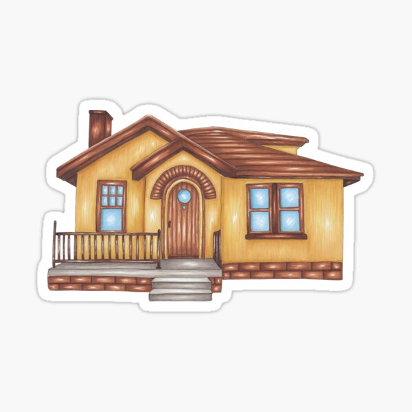 "Yellow Country House" Sticker for Sale by NiksyDesign | Redbubble