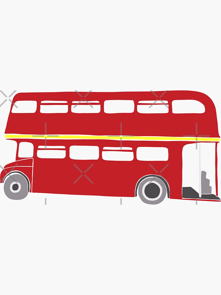 "Double-decker bus" Sticker by elizabitcrusher | Redbubble