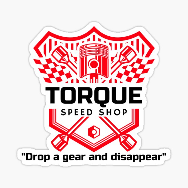 "Torque Speed Shop" Sticker for Sale by WBCtees | Redbubble