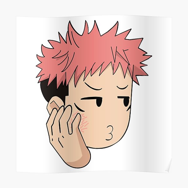 "Yuji Itadori Silly/Flustered Face - Jujutsu Kaisen" Poster by ...