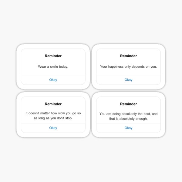 "Motivational Reminder Notification" Sticker for Sale by byStefani ...