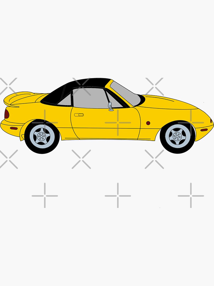 "Yellow Mazda mx5 " Sticker by Soynatural | Redbubble