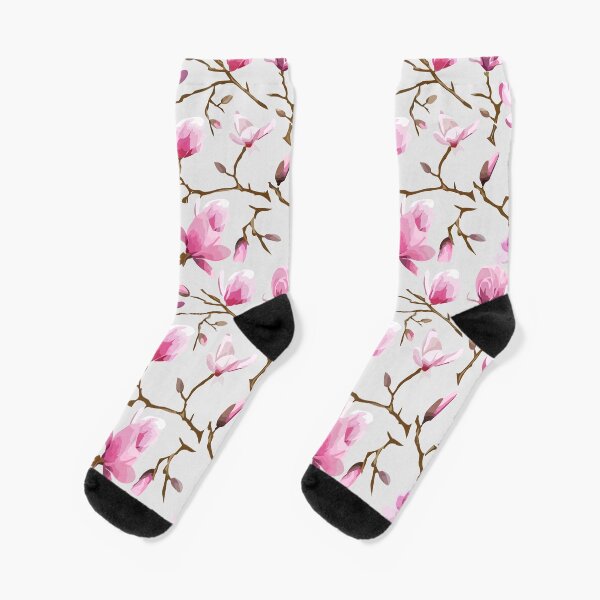 "pink Magnolia flowers" Socks for Sale by zaher97 | Redbubble