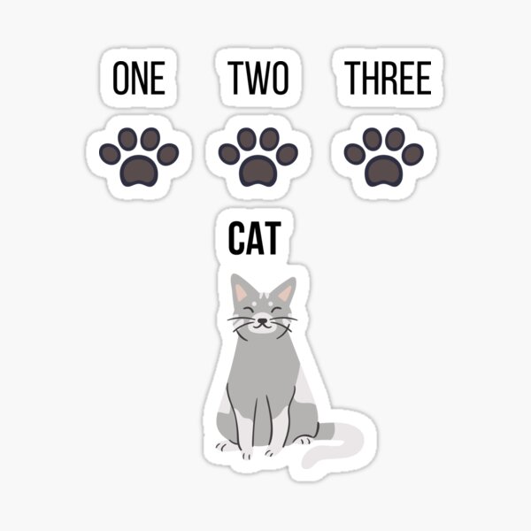 "Cat Footprint Icon – One two three Cat " Sticker for Sale by ...