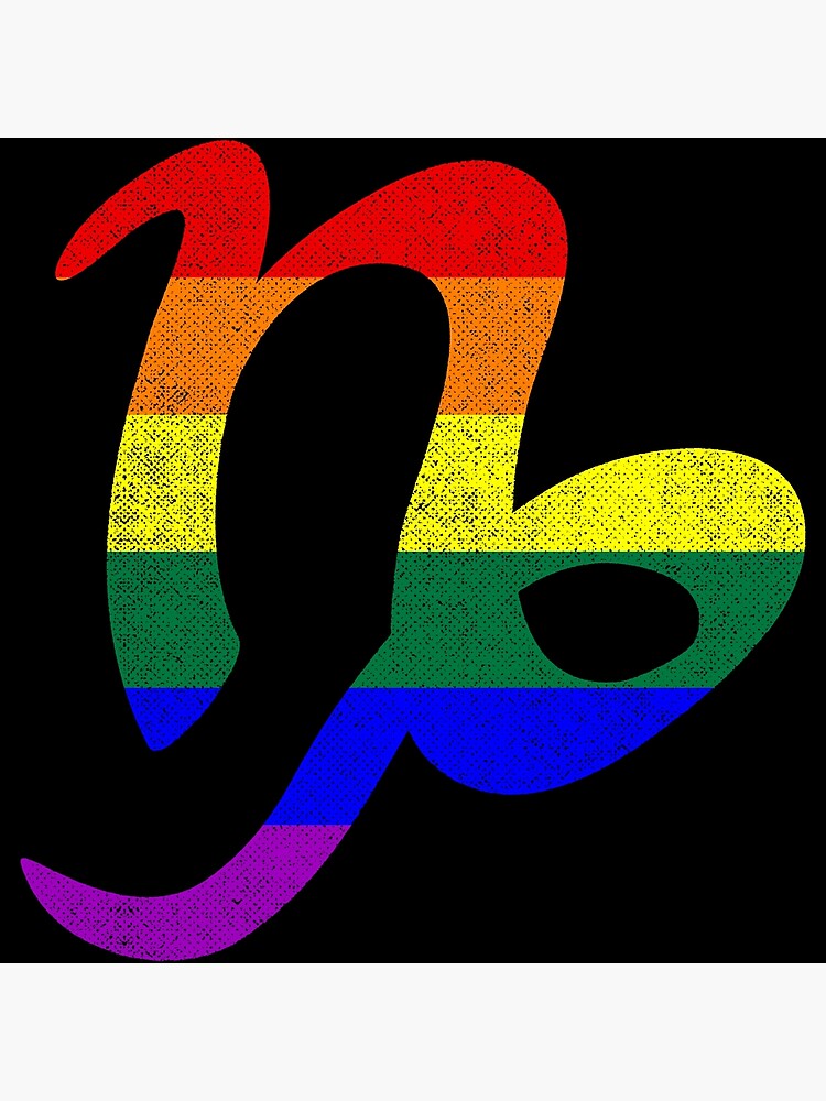 Lgbtq Gay Pride Flag Capricorn Zodiac Sign Poster By Valador Redbubble