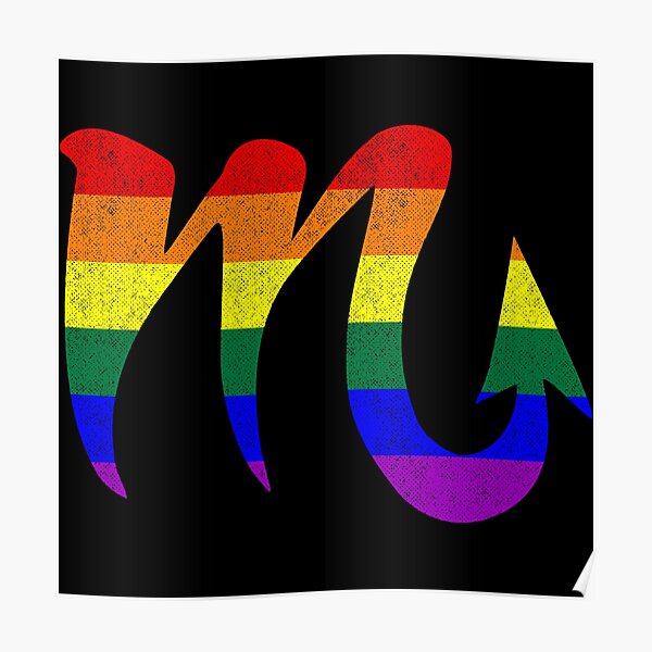 Lgbtq Gay Pride Flag Scorpio Zodiac Sign Poster For Sale By Valador