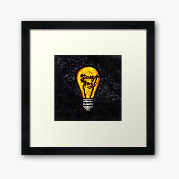 "Stranger Things- Light Bulb" Framed Art Print for Sale by AudrieB ...