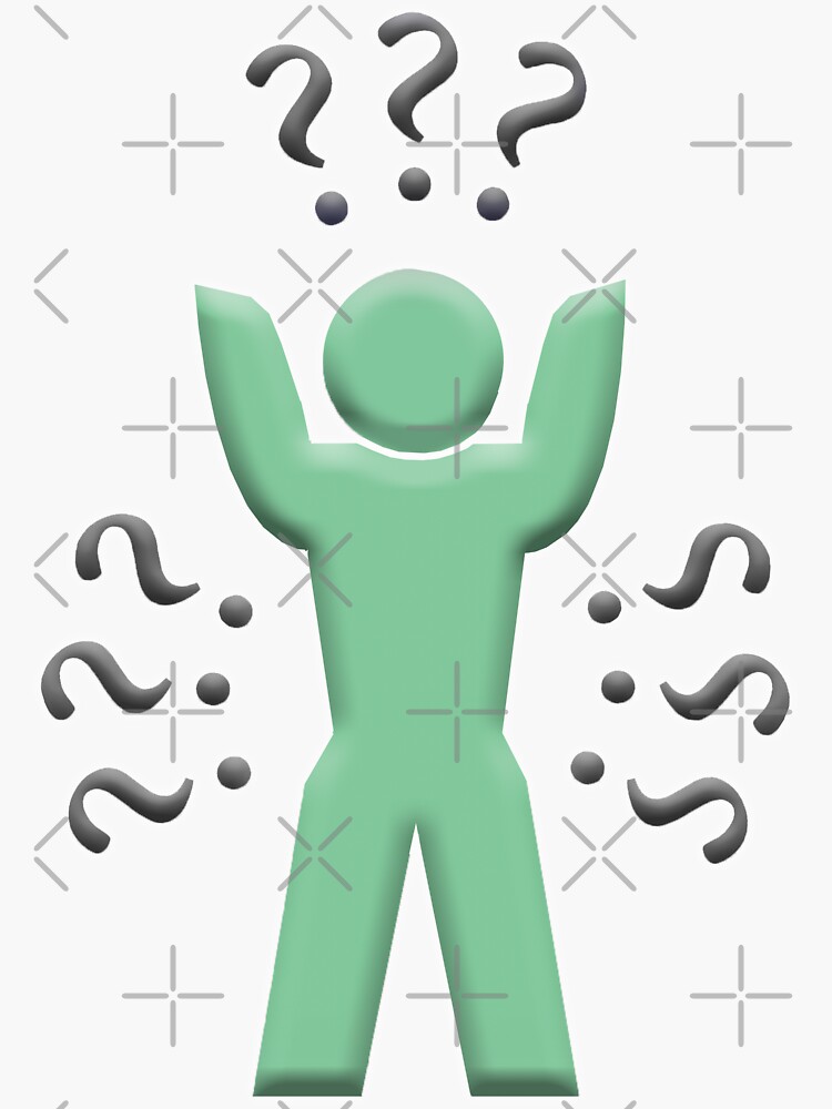 "Confused Confusion" Sticker for Sale by janraydesigns | Redbubble