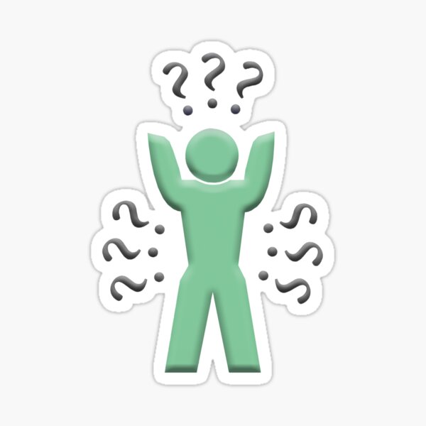 "Confused Confusion" Sticker for Sale by janraydesigns | Redbubble