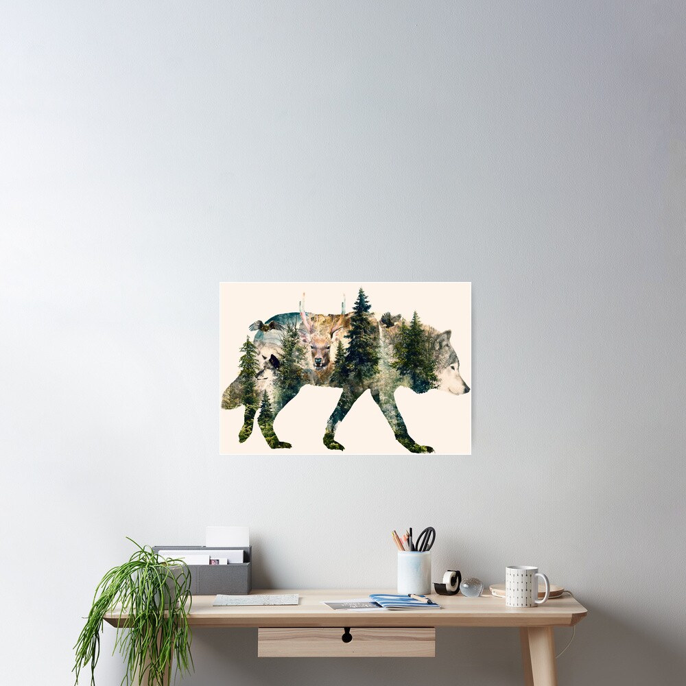 "Wolf Pride Surrealism Nature Art" Poster for Sale by barrettbiggers ...