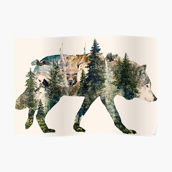 "Wolf Pride Surrealism Nature Art" Poster for Sale by barrettbiggers ...