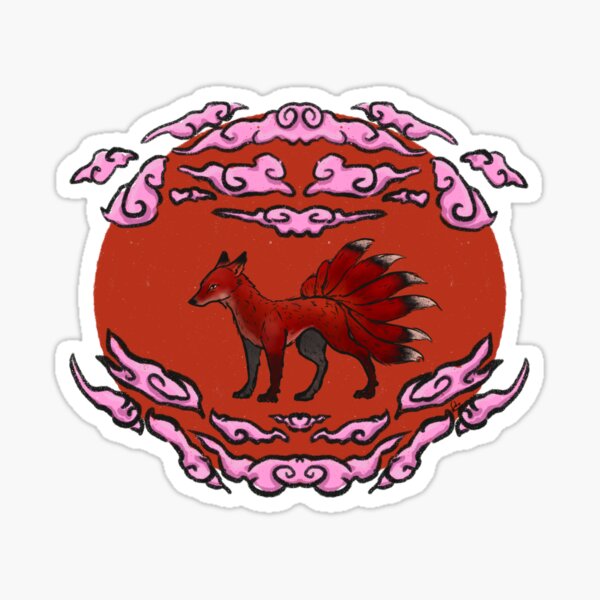 "Japanese Mythology: Kitsune" Sticker for Sale by KittyRax | Redbubble