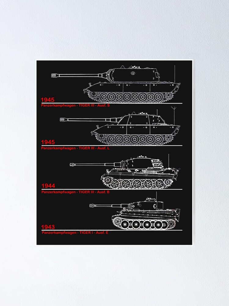 "Tiger Tank Blueprint Patent German Army Panzer ww2 Wehrmacht Tee ...