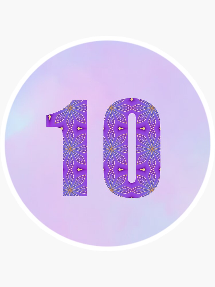 "Number ten pattern in a circle" Sticker by Jennelimprints | Redbubble