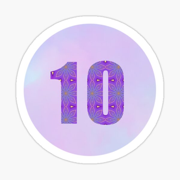 "Number ten pattern in a circle" Sticker by Jennelimprints | Redbubble