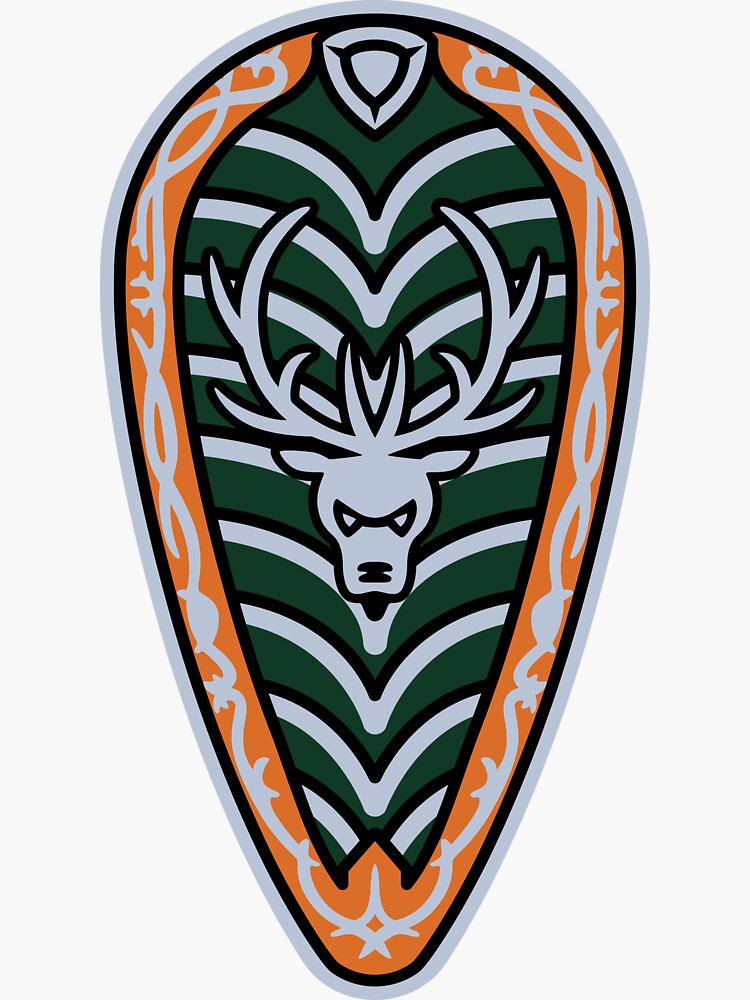 "Elf Elk Shield Emblem " Sticker for Sale by Highonbricks | Redbubble