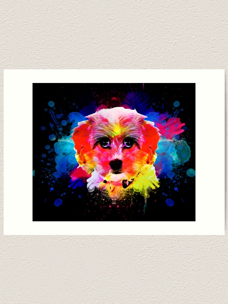 "Rainbow Cavapoo Cavoodle Cockapoo Dog Watercolor" Art Print by art-experiment | Redbubble