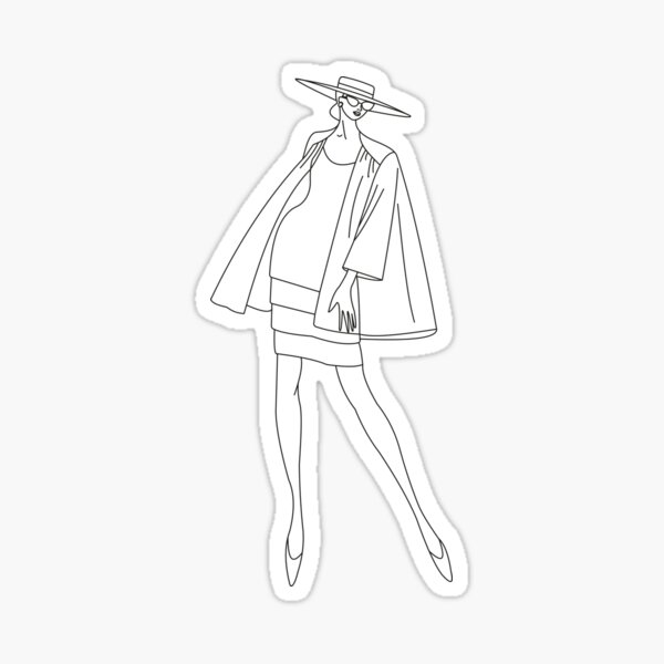 "Minimal Female Model line art , woman Line Art " Sticker for Sale by ...