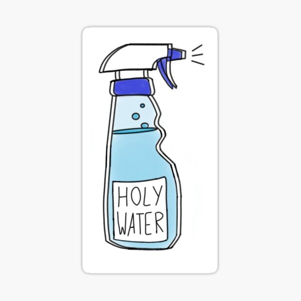 "Holy Water Spray Bottle" Sticker for Sale by VibeAlert | Redbubble