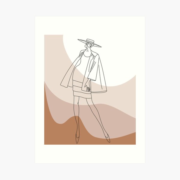 " Female Model line art , woman Line Art " Art Print by hiiind | Redbubble