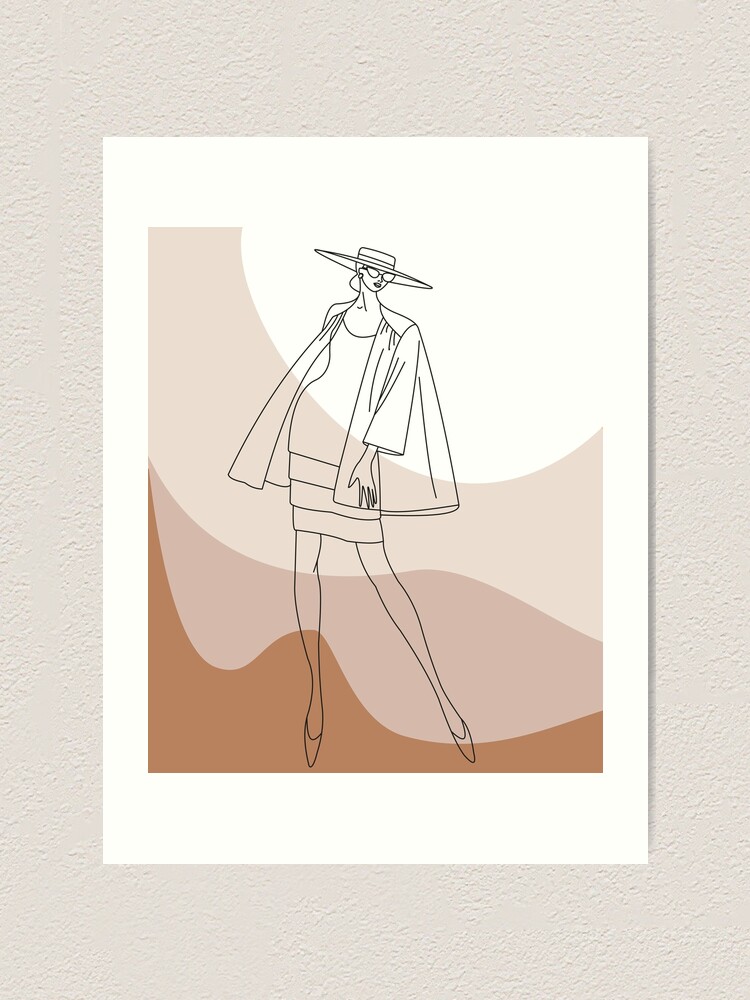 " Female Model line art , woman Line Art " Art Print by hiiind | Redbubble