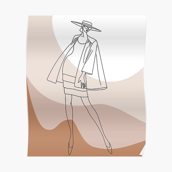 " Female Model line art , woman Line Art " Poster by hiiind | Redbubble