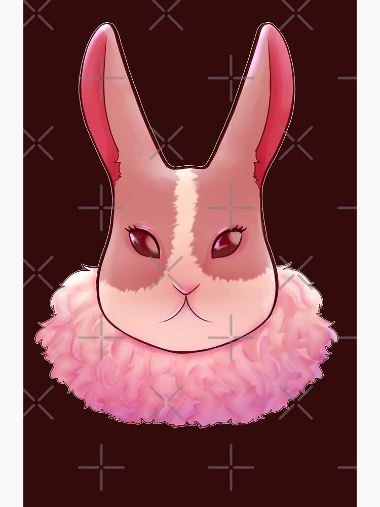 "Cute Fluffy Bunny Sticker" Poster by bumeloArt | Redbubble