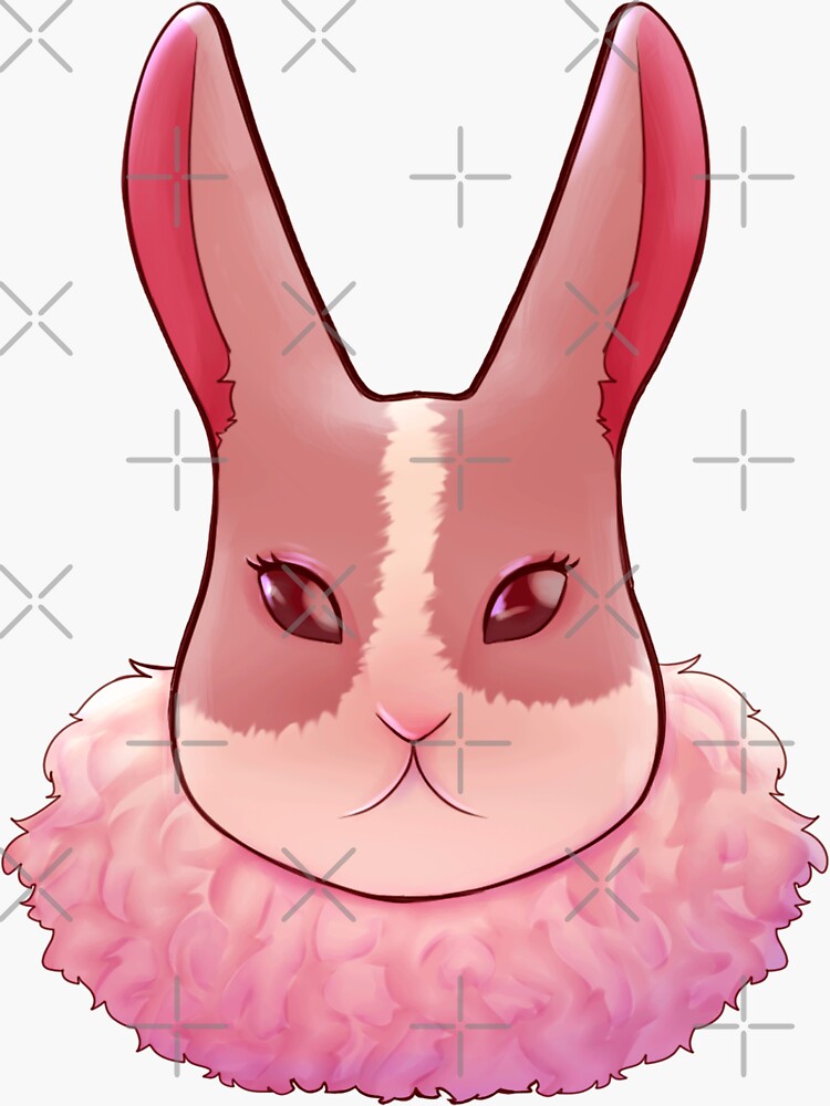 "Cute Fluffy Bunny Sticker" Sticker for Sale by bumeloArt | Redbubble