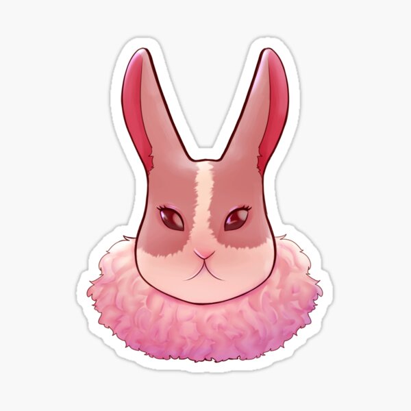 "Cute Fluffy Bunny Sticker" Sticker for Sale by bumeloArt | Redbubble