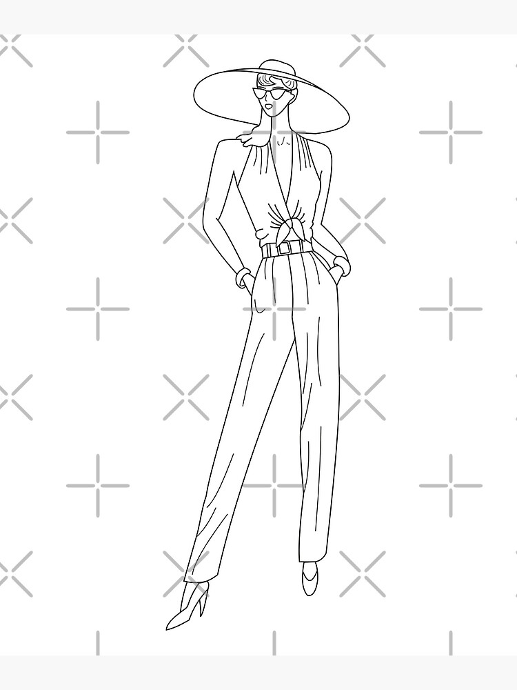"Minimalist Female Model line art , woman Line Art " Art Print by ...