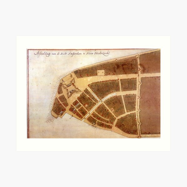 "The Castello Plan Wall Street New York City circa 1660" Art Print by ...