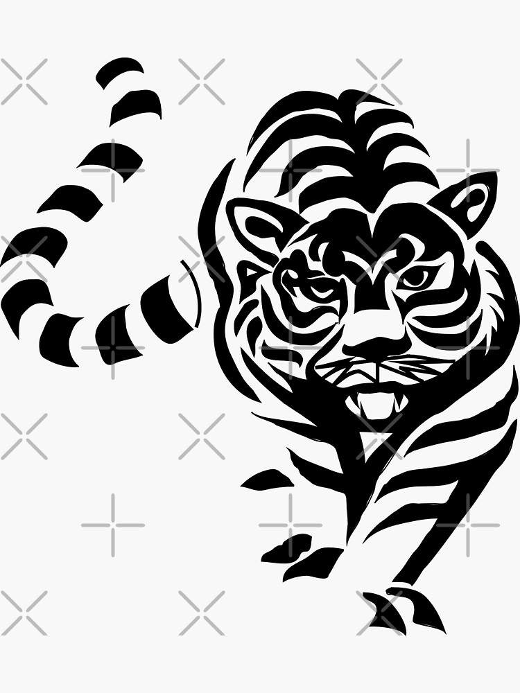 "black Tiger" Sticker by KMSgallery | Redbubble