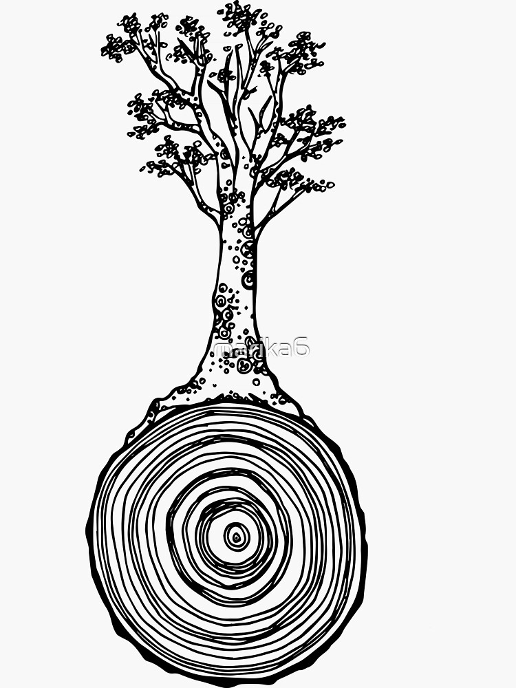 "Tree Trunk Swirl" Sticker by marika6 | Redbubble