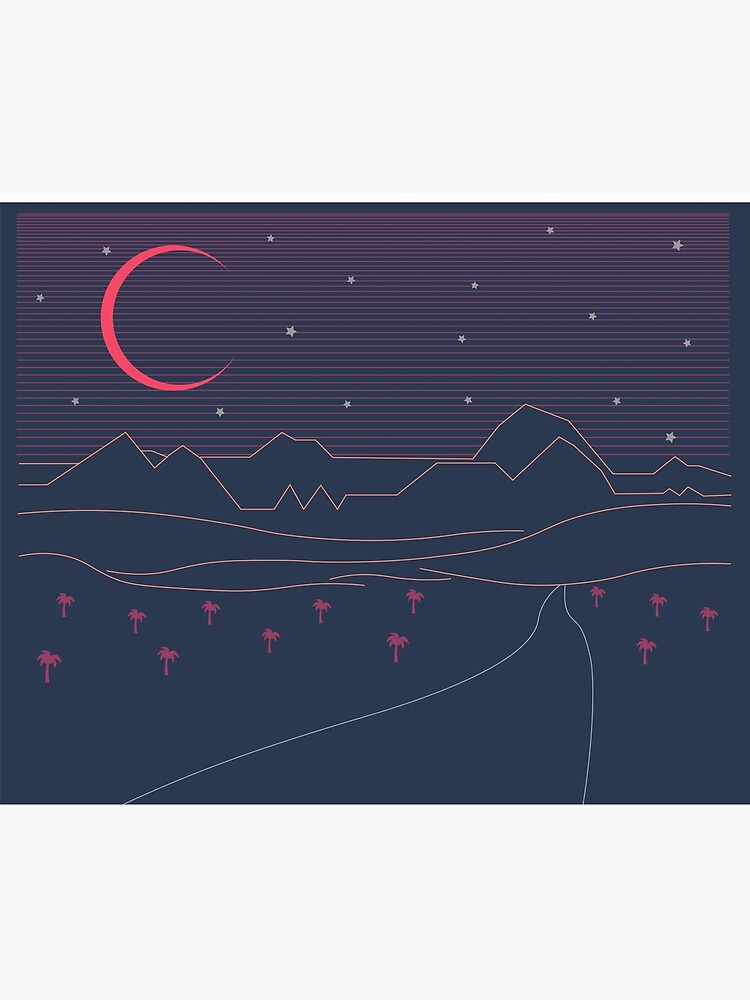 "Red Crescent Moon On A Mountain Range" Poster for Sale by Lavistro ...