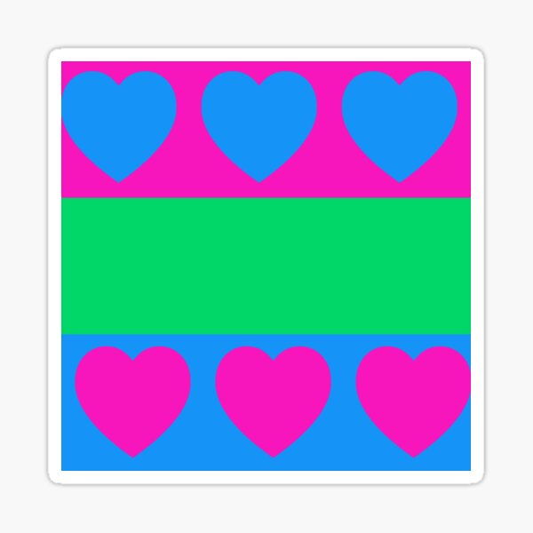 "Heart pattern polysexual flag " Sticker for Sale by Devilish-borl ...